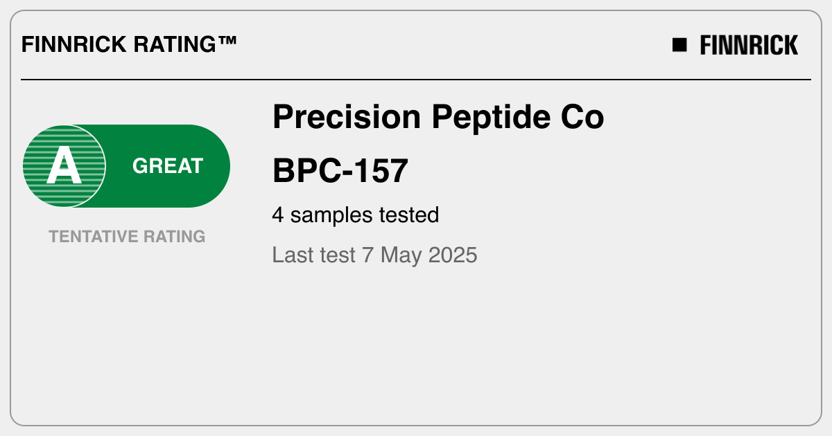 Precision Peptide Co: BPC-157 tests and rating - Finnrick - Product ...
