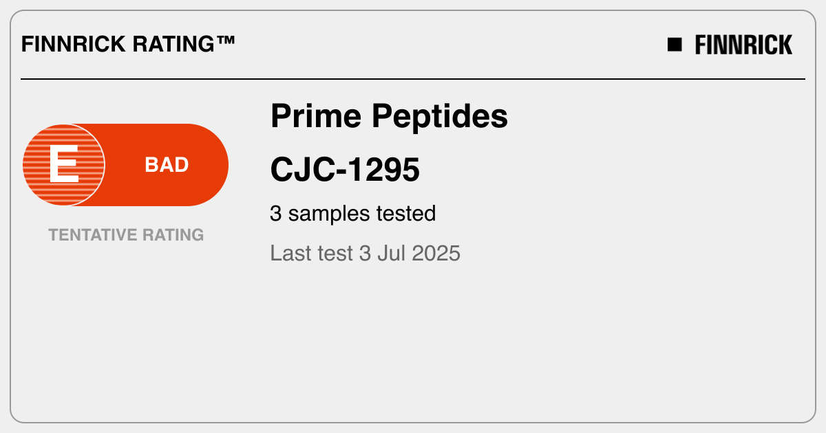 Prime Peptides: CJC-1295 tests and rating - Finnrick - Product Testing ...