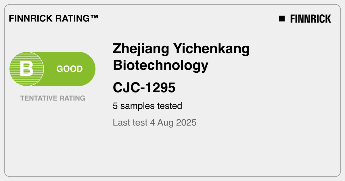 Zhejiang Yichenkang Biotechnology: CJC-1295 tests and rating - Finnrick ...