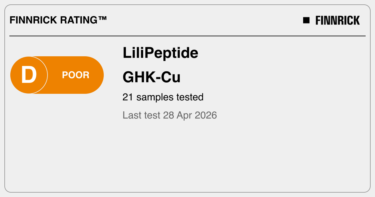 LiliPeptide: GHK-Cu tests and rating - Finnrick - Product Testing ...