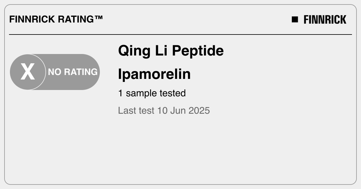 Qing Li Peptide: Ipamorelin tests and rating - Finnrick - Product ...