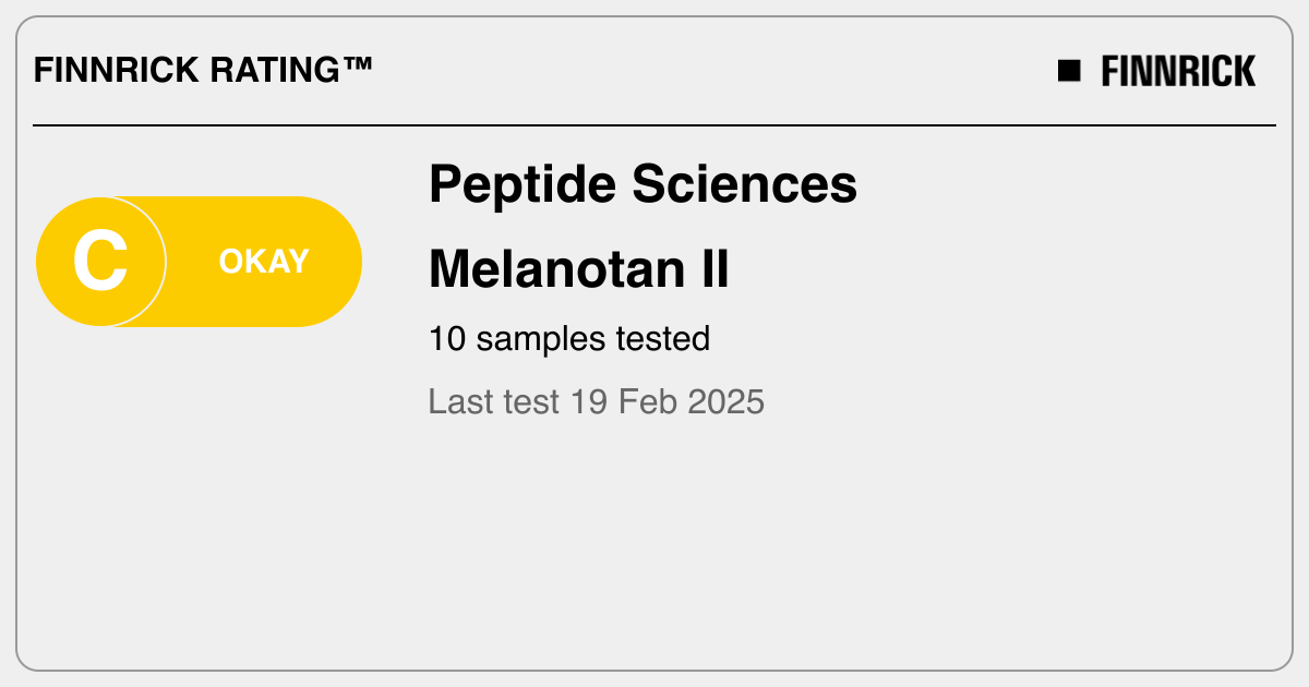 Peptide Sciences: Melanotan II tests and rating - Finnrick - Product ...