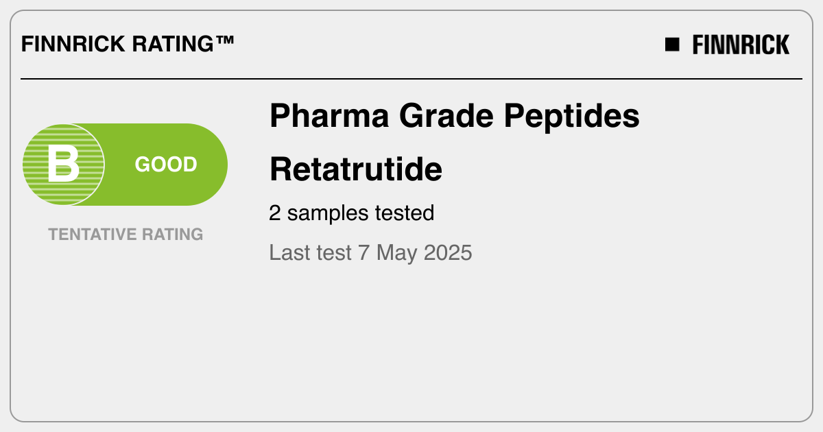 Pharma Grade Peptides: Retatrutide tests and rating - Finnrick ...