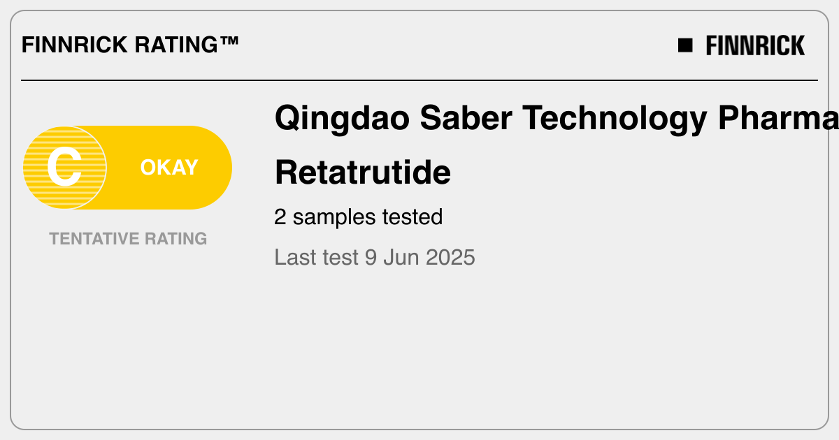 Qingdao Saber Technology Pharma QST: Retatrutide tests and rating ...