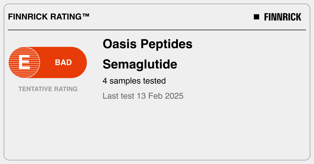 Oasis Peptides: Semaglutide tests and rating - Finnrick - Product ...