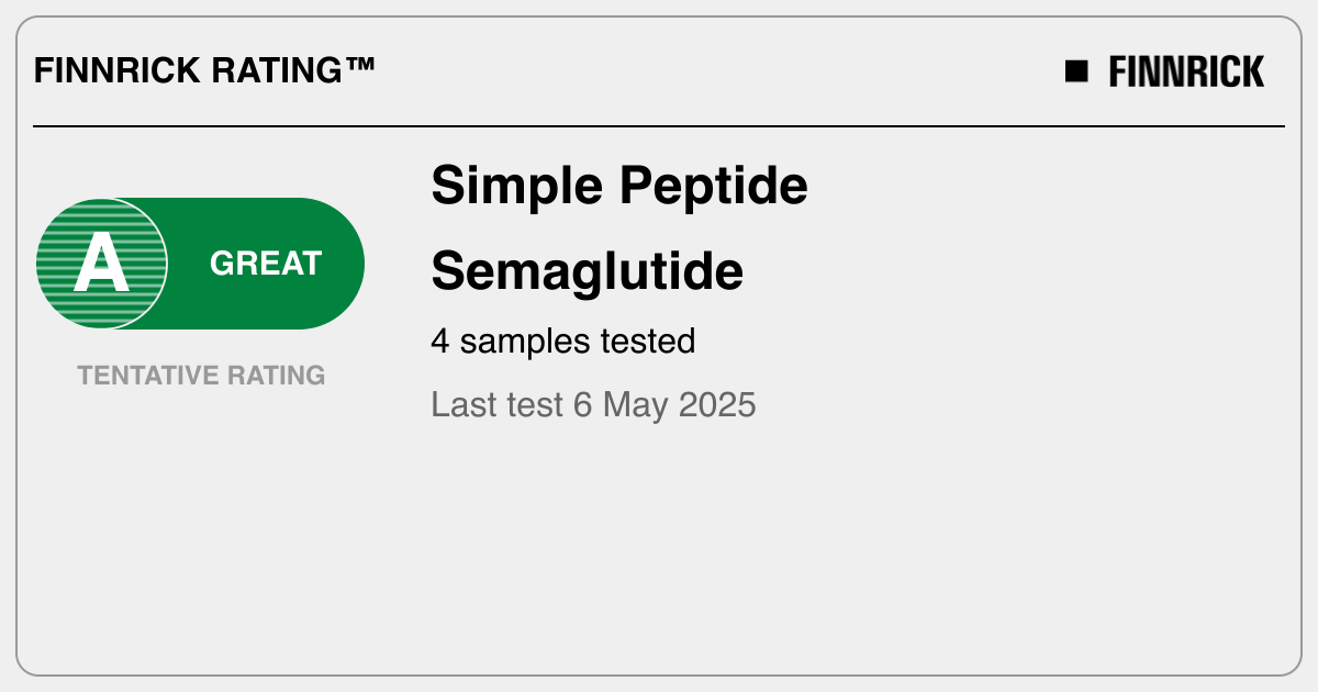 Simple Peptide: Semaglutide tests and rating - Finnrick - Product ...