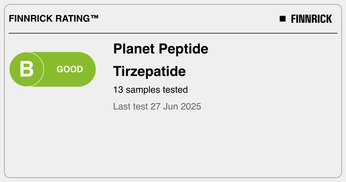 Planet Peptide: Tirzepatide tests and rating - Finnrick - Product ...