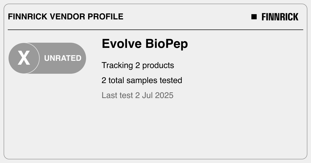 Evolve BioPep Safety Rating & Test Results - Finnrick Analytics