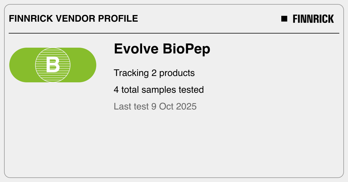 Evolve BioPep Safety Rating & Test Results - Finnrick Analytics